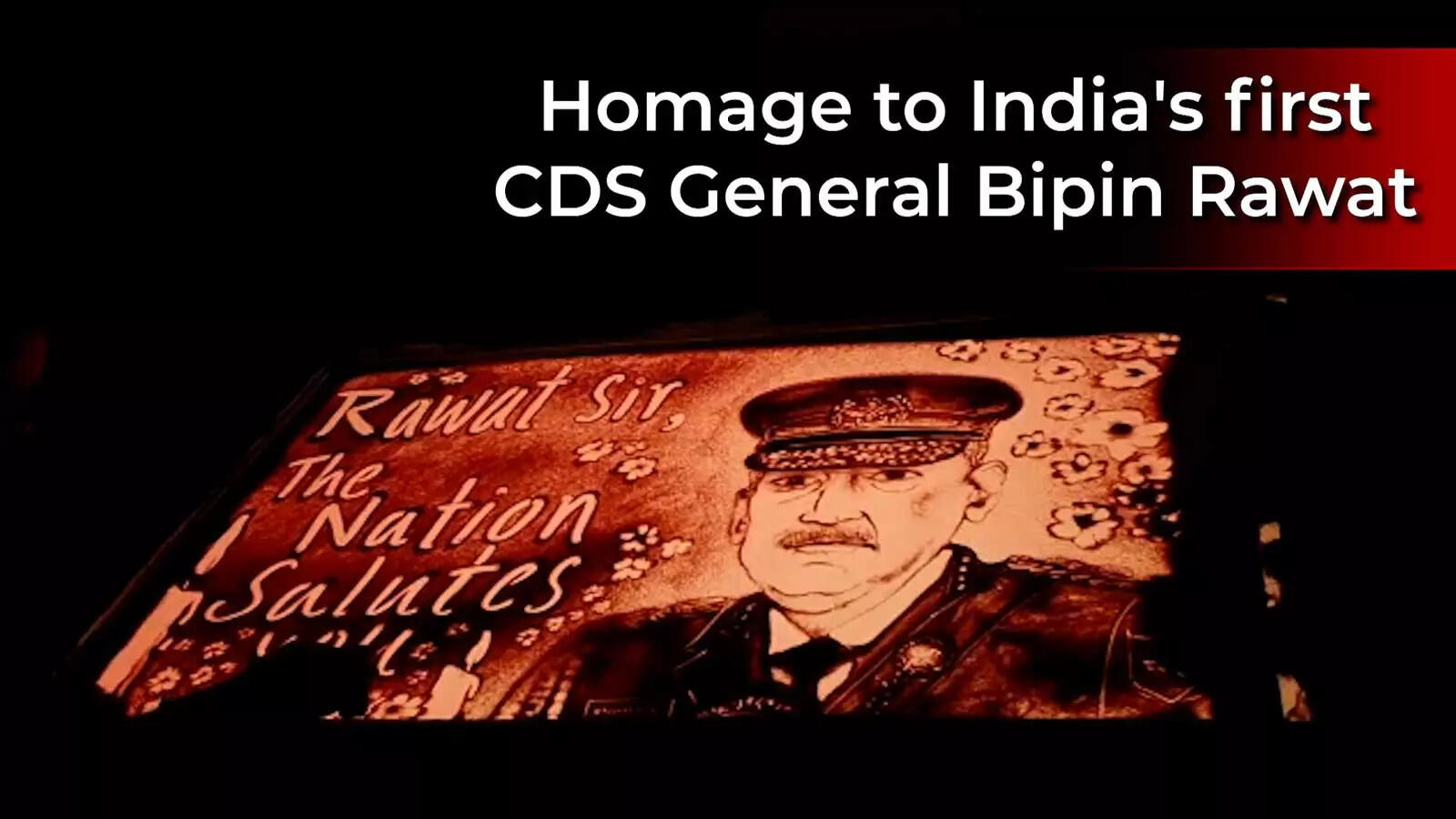 Sand artist Manas Kumar Sahoo pays homage to India's first CDS General ...
