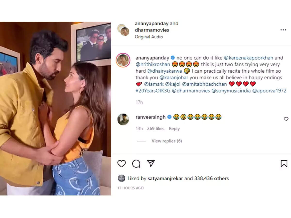 'K3G' clocks 20 years: Ananya Panday recreates the iconic scene from ...