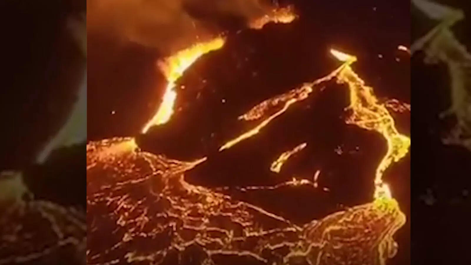 la palma: Watch: Aerial shot of lava flowing at Spain's La Palma volcano