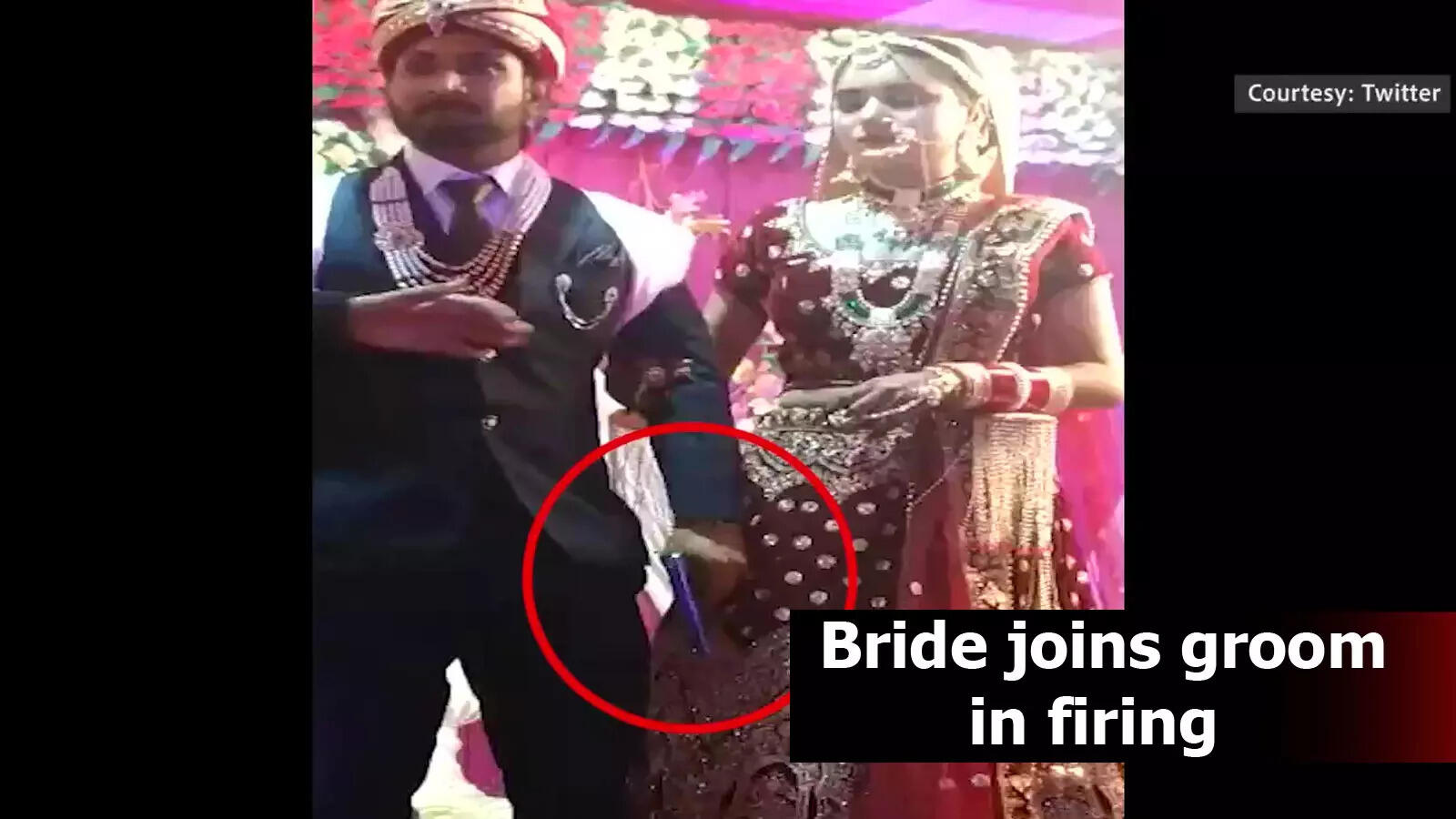 celebratory firing: Watch: Bride and groom shoot in air on wedding day, video goes viral