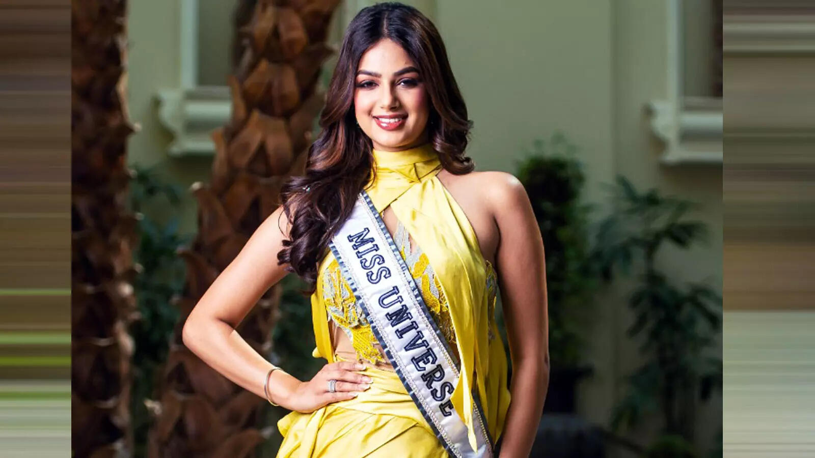 Miss Universe 2021 Harnaaz Kaur Sandhu looks stunning in a bright ...