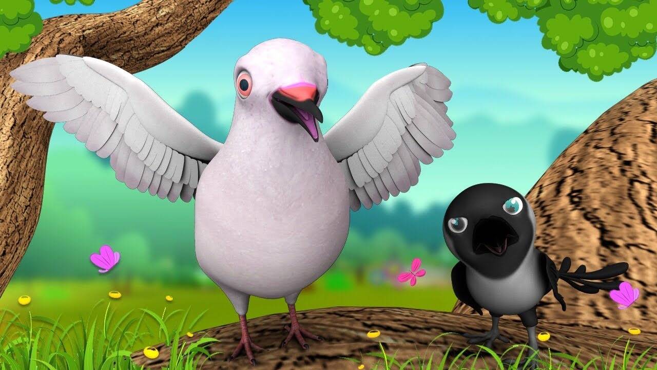 Popular Kids Songs and Hindi Nursery Story 'Proud Dove & Crow' for Kids ...