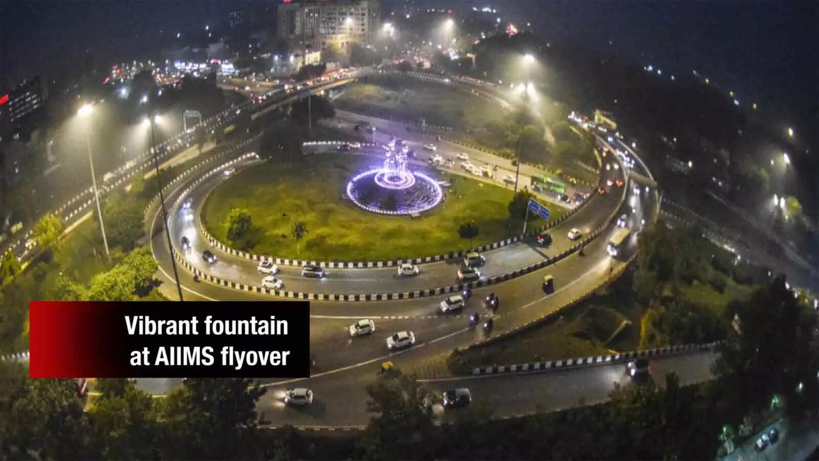 Sprouts at AIIMS flyover get colourful fountain