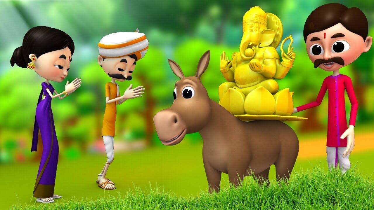 Most Popular Kids Story In Hindi - Donkey and Ganesh Idol | Videos For ...