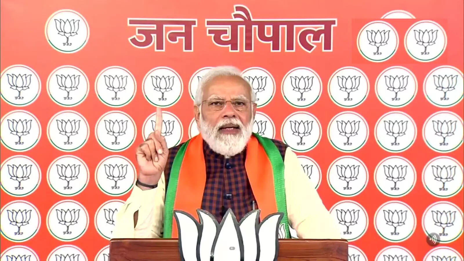 PM Modi addresses virtual Jan Chaupal in Uttar Pradesh's Bijnor ...