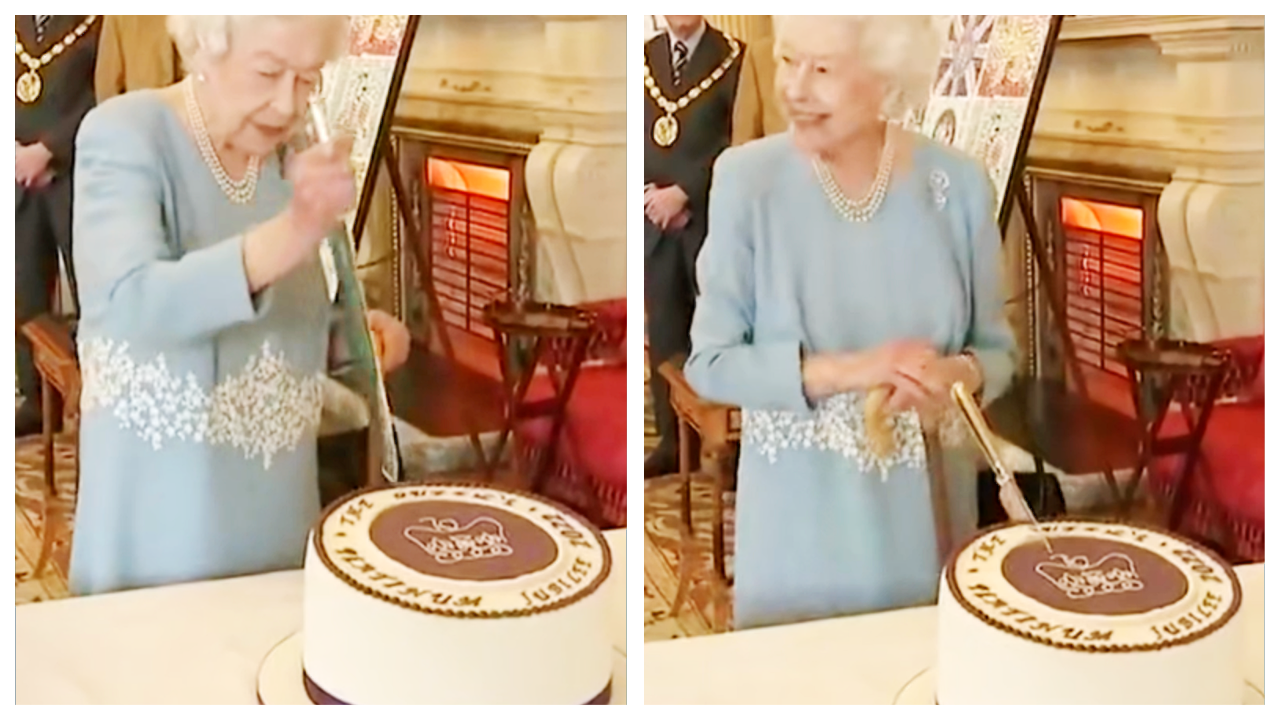 Watch: How Queen Elizabeth II cuts her cake!