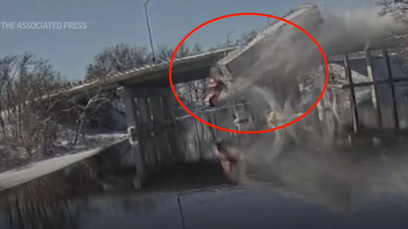 On cam: Truck carrying mail plunges into river
