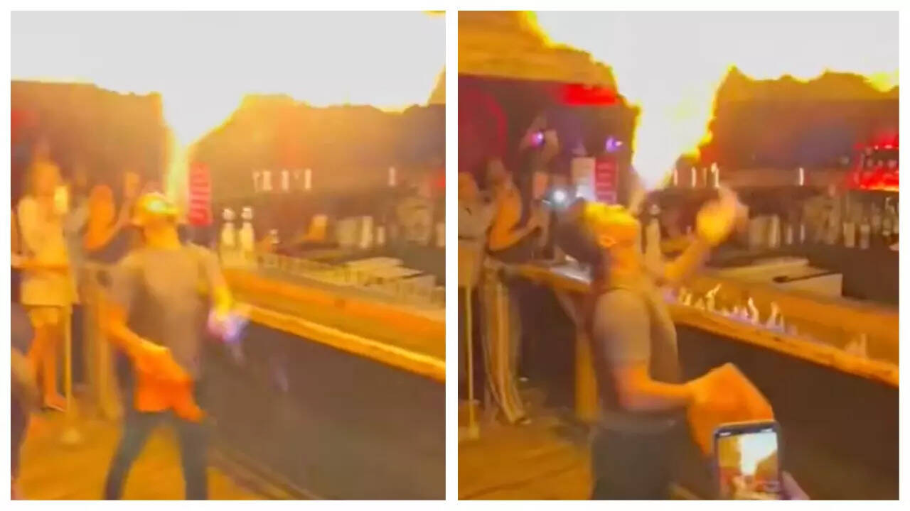 Watch: Fire-breathing bartender takes centre stage