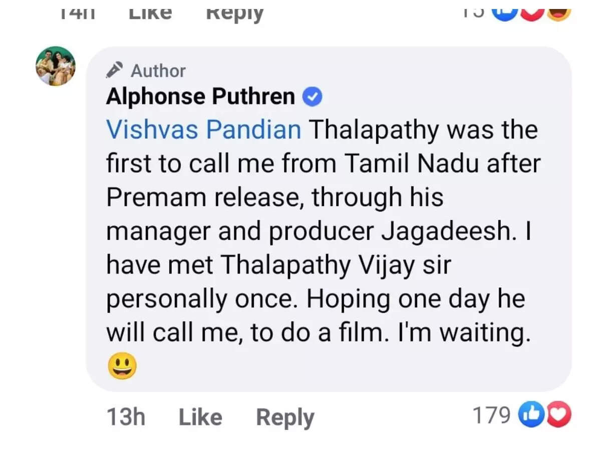 Is Alphonse Puthren planning to do a film with Vijay? ‘Neram’ director ...