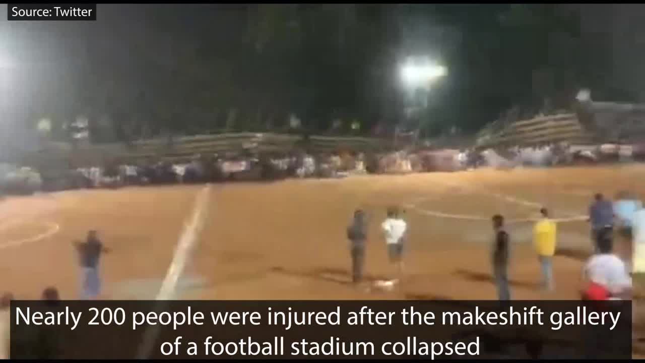 More than 200 injured after makeshift gallery of football stadium ...