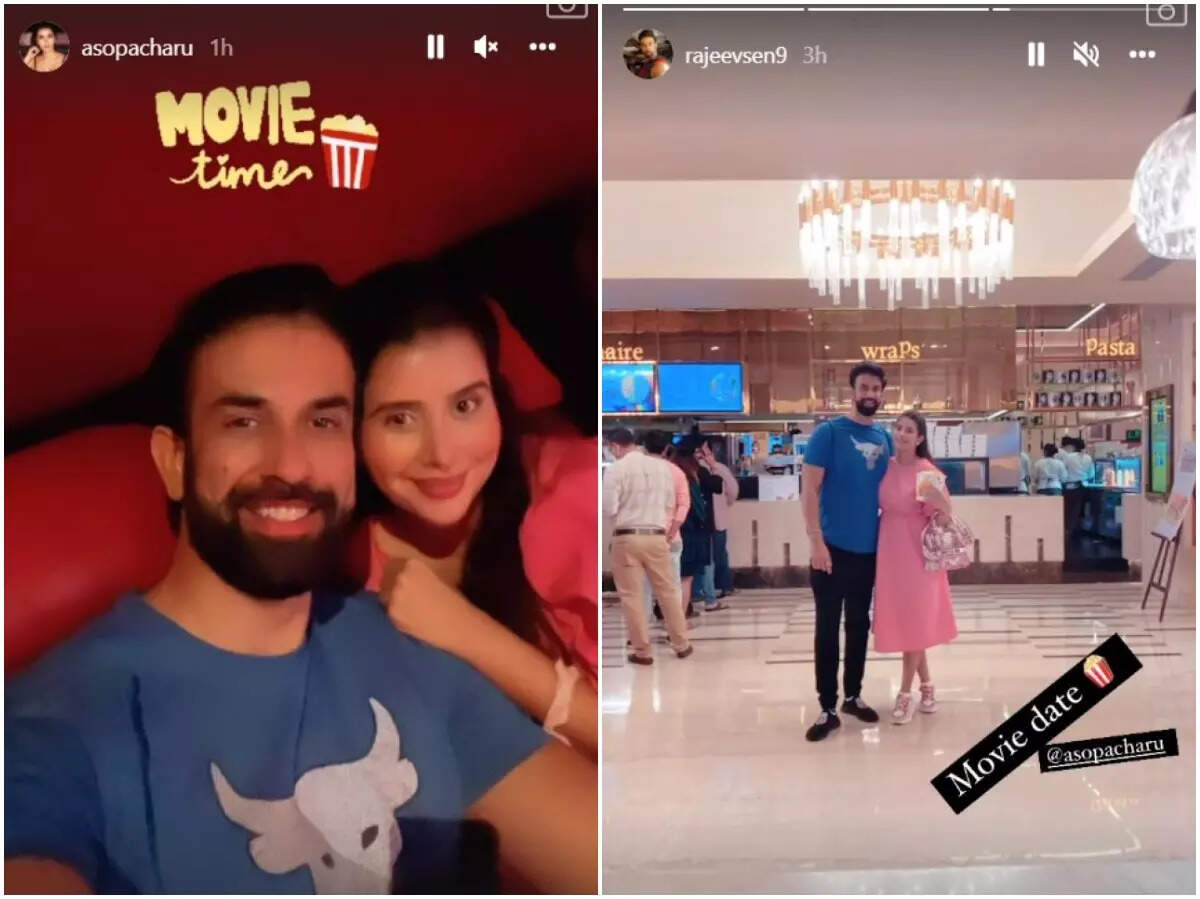 Charu Asopa and hubby Rajeev Sen enjoy 'movie time' amidst reports of ...