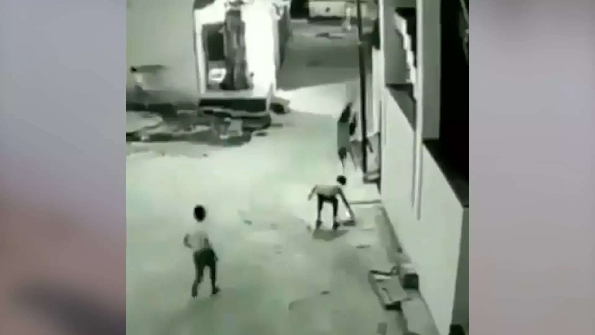 Viral video: Child falls from roof, saved by another kid
