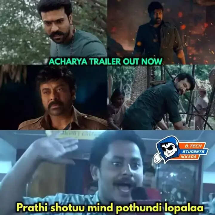 Chiranjeevi, Ram Charan's 'Acharya' trailer triggers funny memes ...