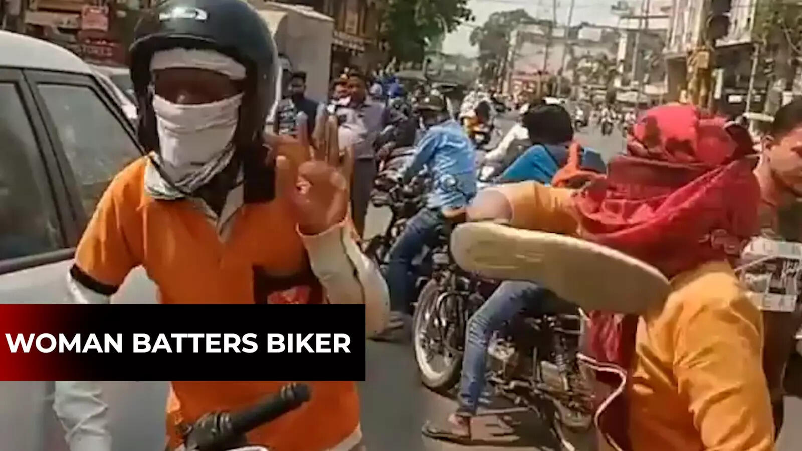 Viral video: Woman thrashes youth with slippers after his bike hit her ...