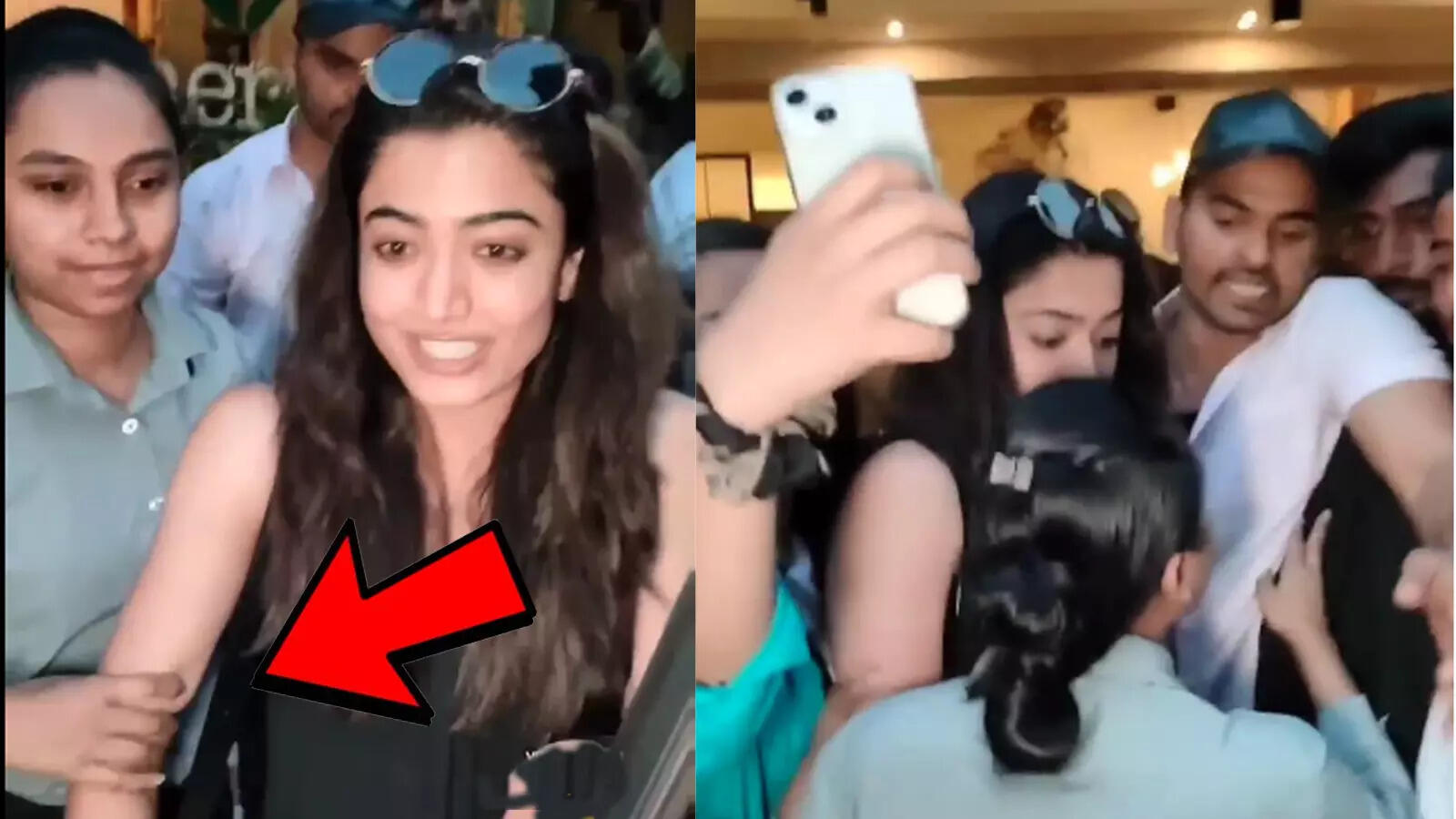 Watch: Rashmika Mandanna gets mobbed by unruly crowd, walks away with a ...