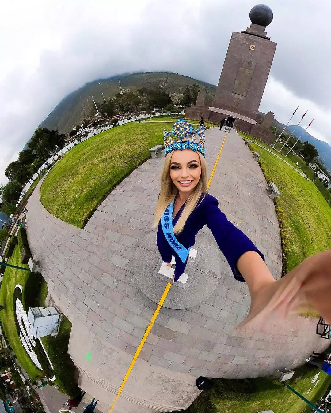 Karolina Bielawska visits Ciudad Mitad del Mundo