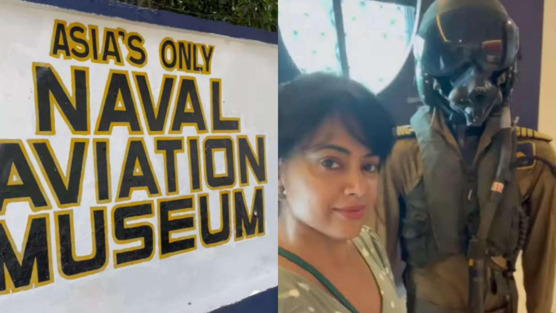 sameera reddy: Sameera Reddy & family visit Naval Aviation museum in Goa