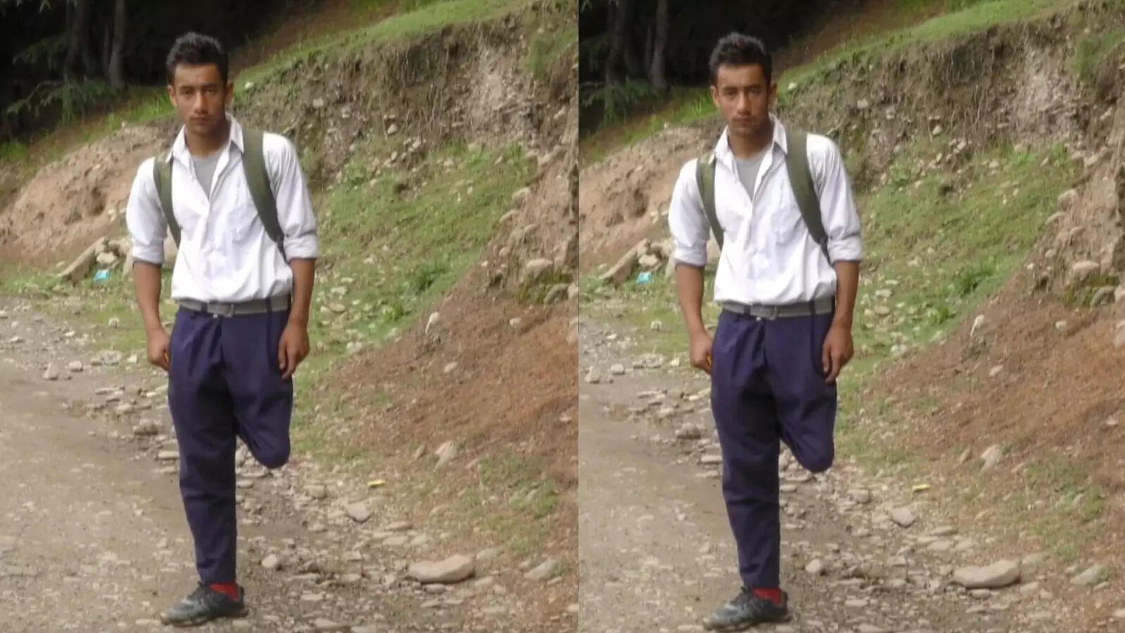 J-K: Specially-abled boy walks to school on one leg to pursue his ...