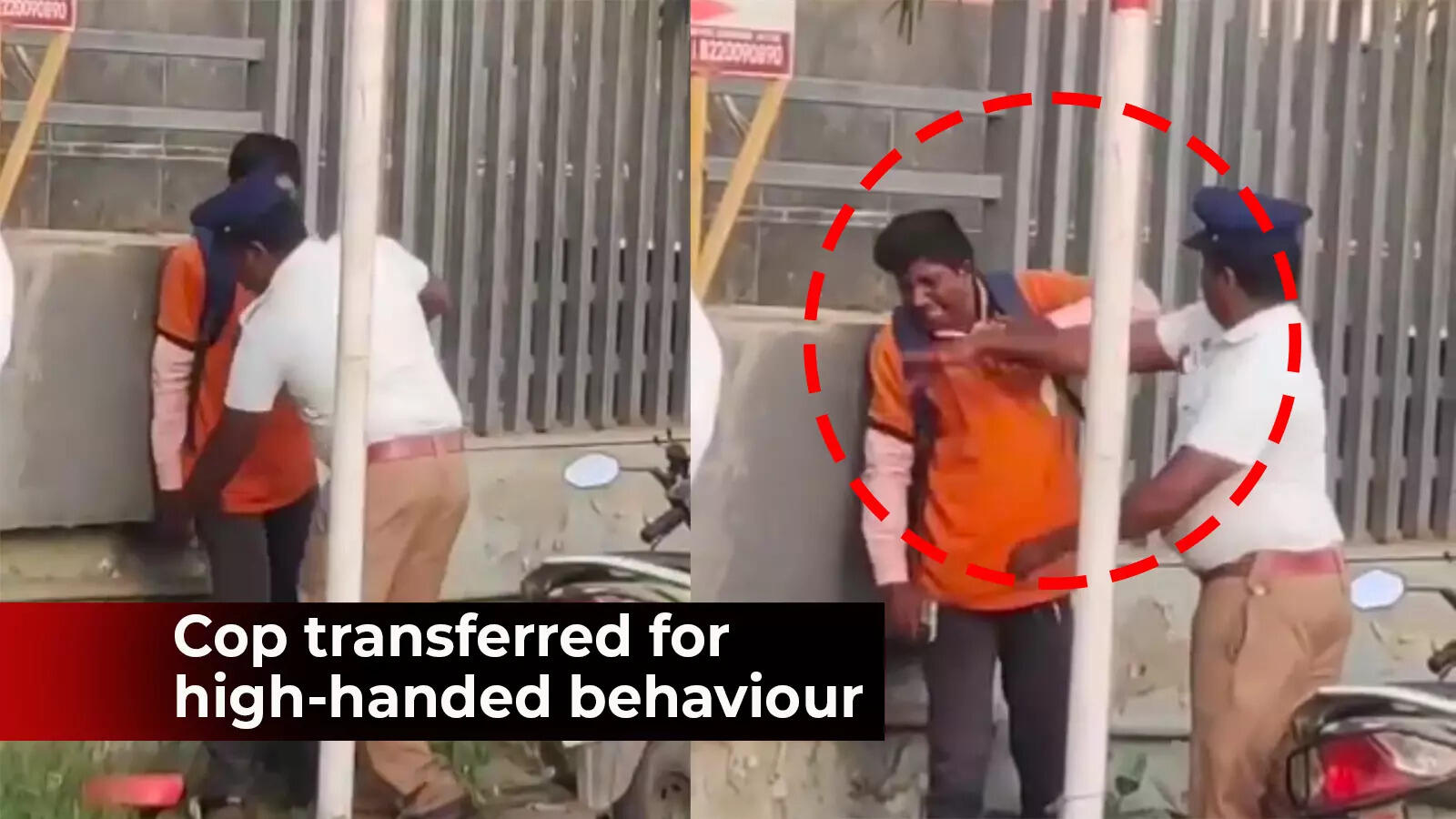 Traffic cop slaps delivery boy, transferred after video goes viral