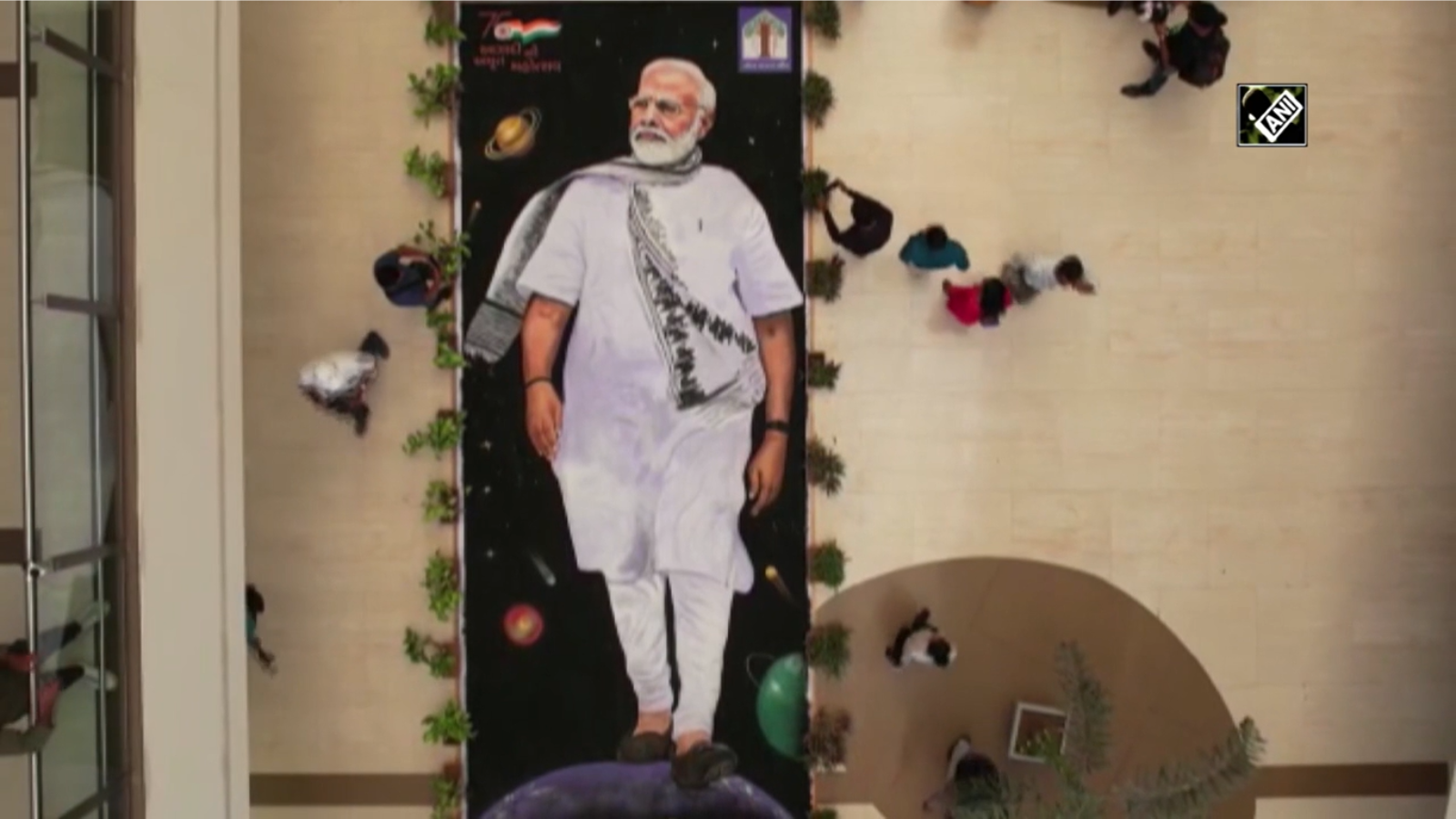 Artists create massive ‘Rangoli’ ahead of PM Modi’s Vadodara visit