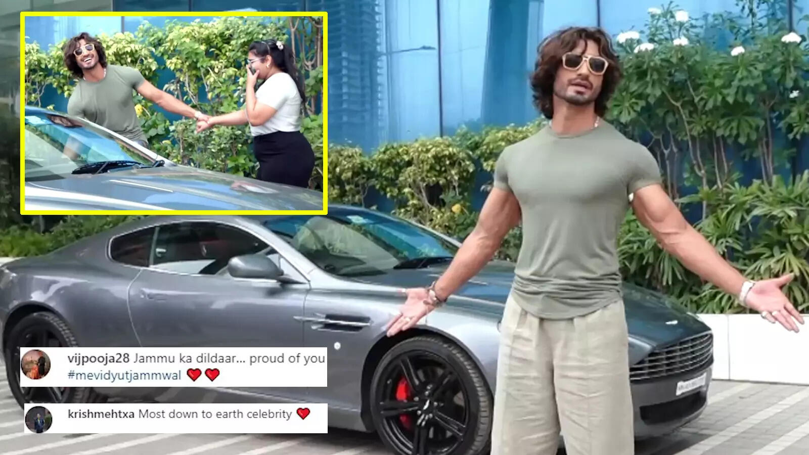 Vidyut Jammwal gives a ride to an ardent female fan in his luxury car ...