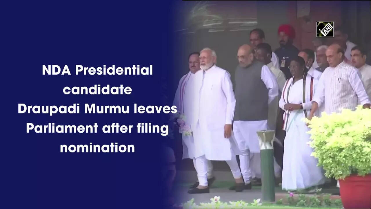 draupadi murmu: NDA Presidential candidate Draupadi Murmu leaves Parliament after filing nomination