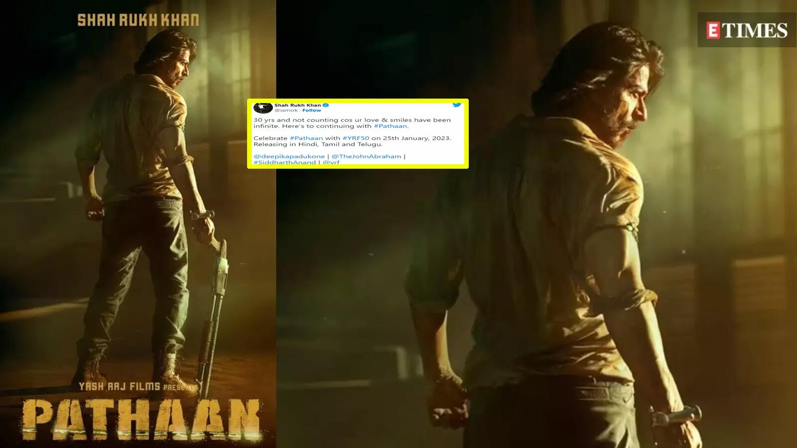 Shah Rukh Khan drops new motion poster of 'Pathaan' as he completes 30 ...