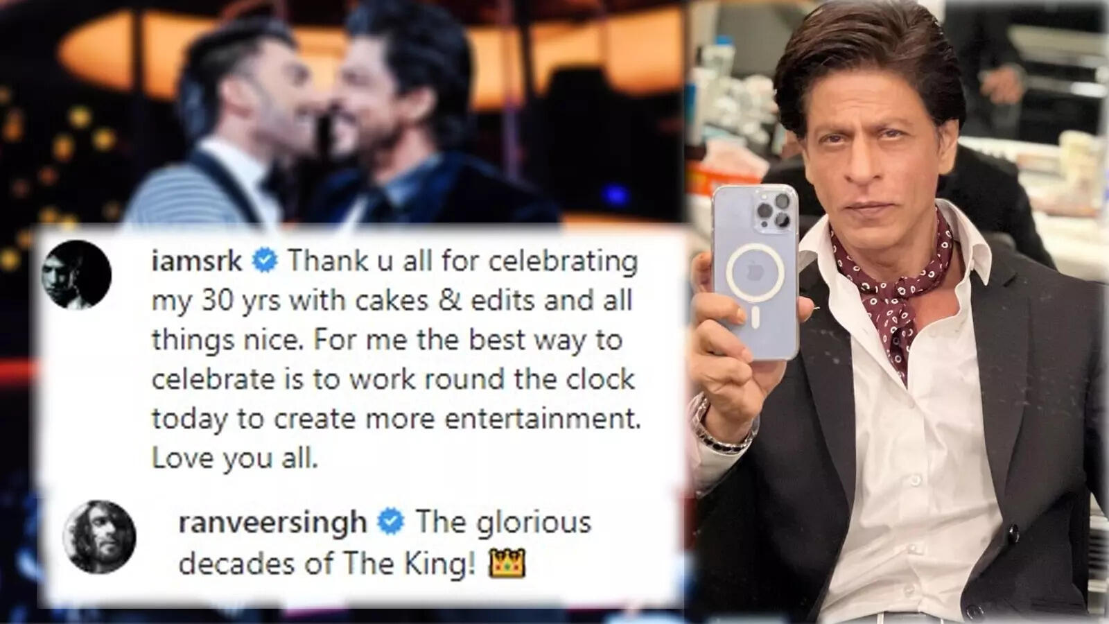 Ranveer Singh says 'The glorious decades of The King' as Shah Rukh Khan ...