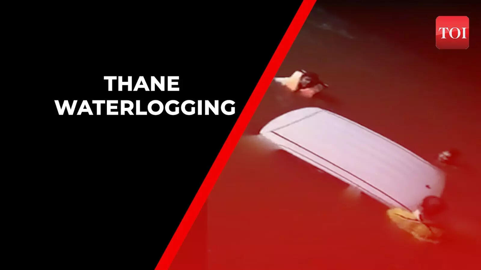 Waterlogging: Car sinks into a pond in Thane, driver rescued