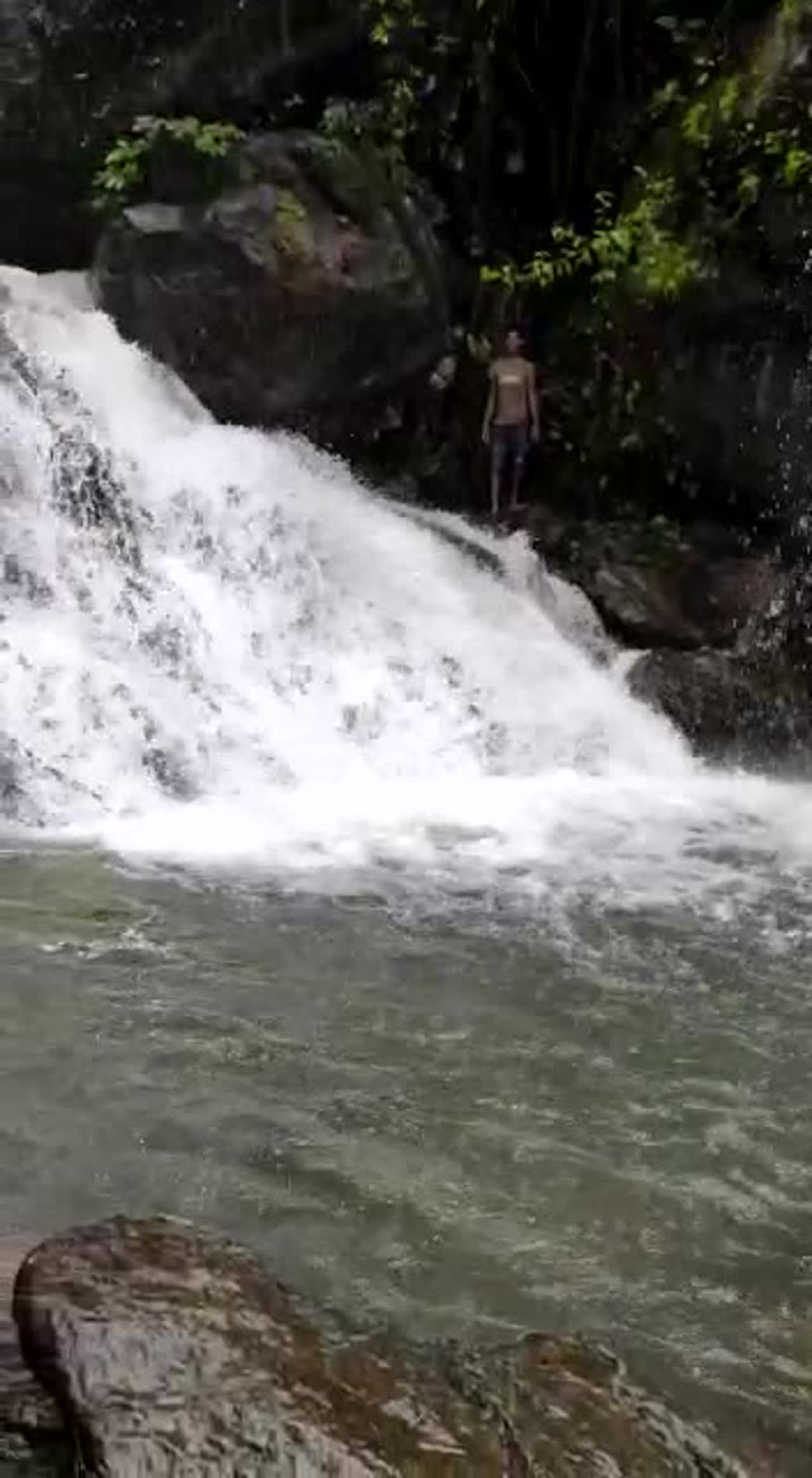 valpoi: Locals enjoying waterfall in Valpoi Goa