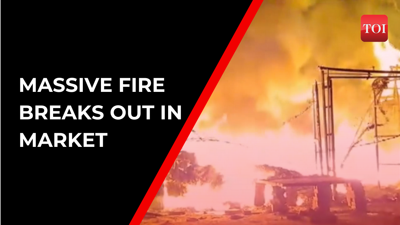 Massive fire breaks out at a vegetable market in Rajasthan