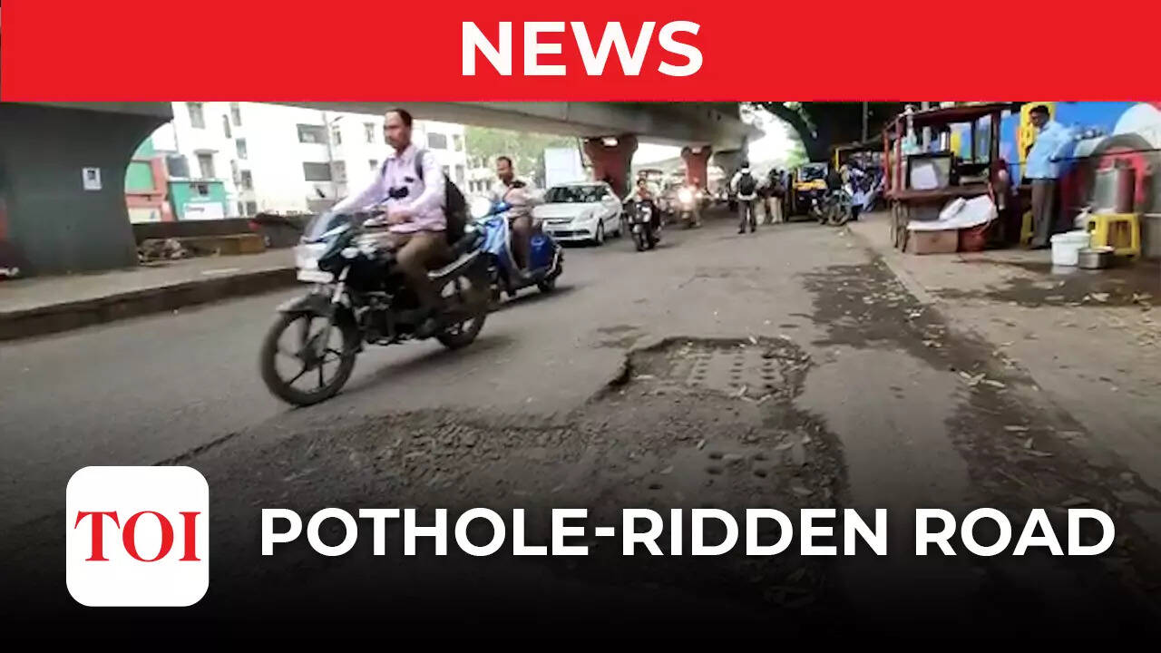 Pune: Pothole-ridden Shankar Sheth road causes inconvenience to motorists