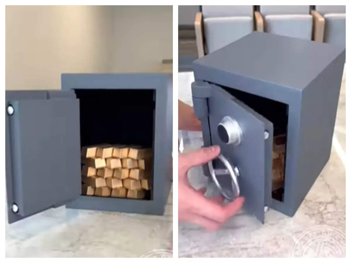 This chef made a functional safe with chocolate and caramel gold bricks