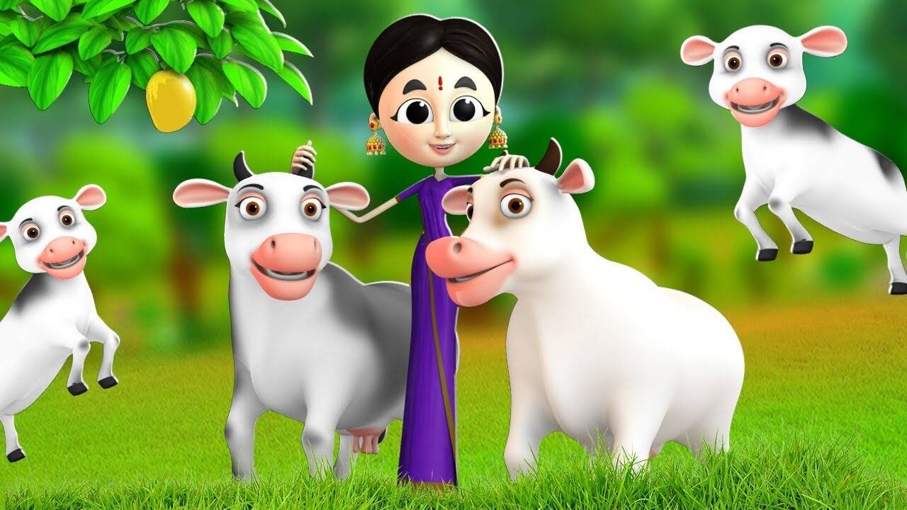 Watch Latest Children Hindi Story 'Black And White Cow' For Kids ...