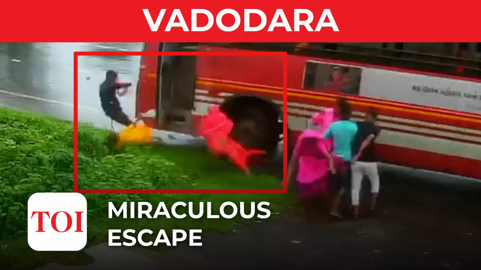 Caught on camera: Bus runs over passengers waiting on roadside in Vadodara