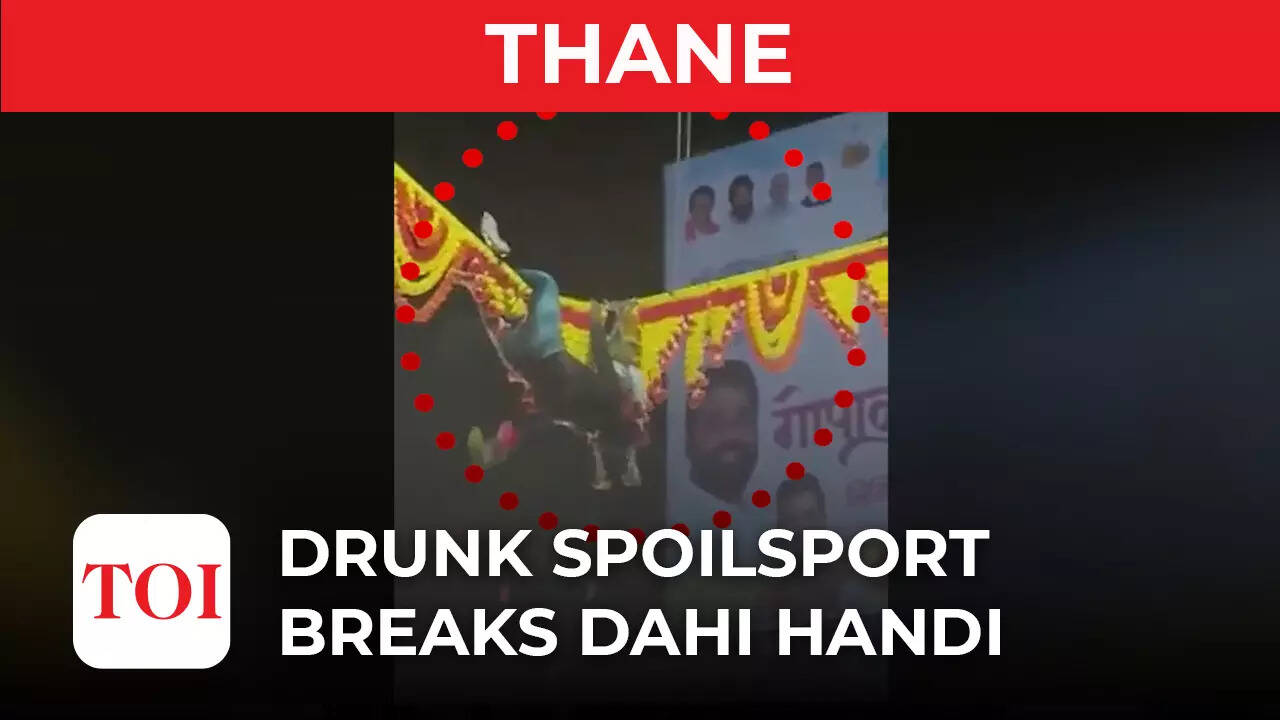 Watch: As Govindas wait, drunk man kills the joy of breaking dahi handi in Thane