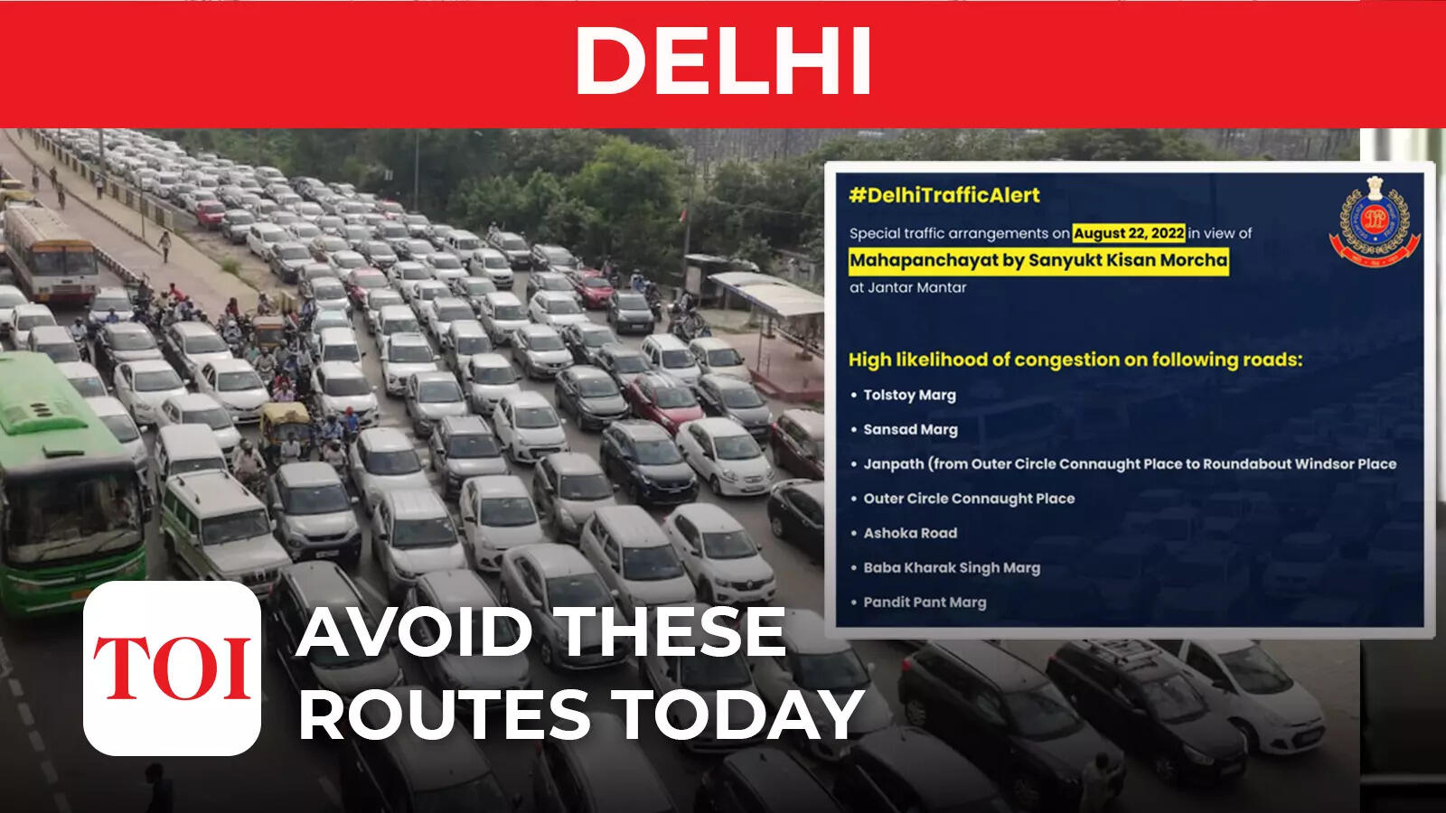 Watch: Massive traffic at Ghazipur border ahead of SKM’s Mahapanchayat