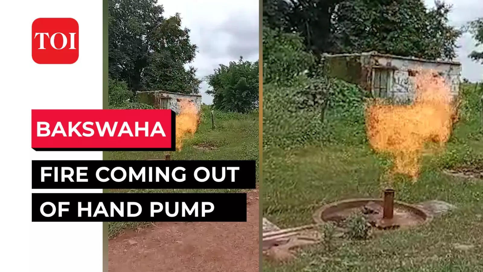 Madhya Pradesh: Hand pump spewing fire and water together in Bakswaha