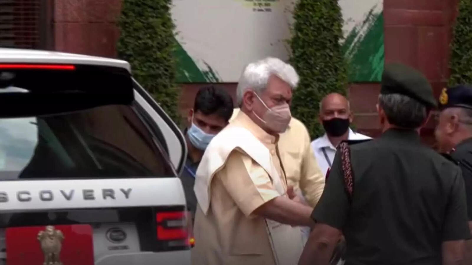 J&K Lt Governor Manoj Sinha arrives in Delhi to meet HM Amit Shah