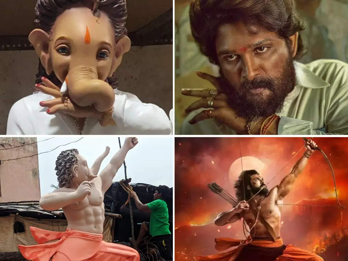 Pushpa, RRR, KFG: Allu Arjun, Ram Charan craze hits Ganesh Chaturthi ...