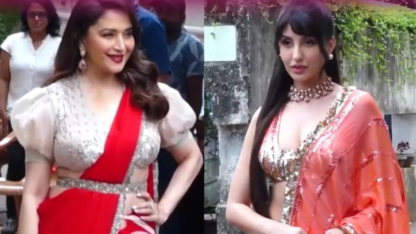 Madhuri Dixit, Nora Fatehi, Karan Johar flaunt retro look
