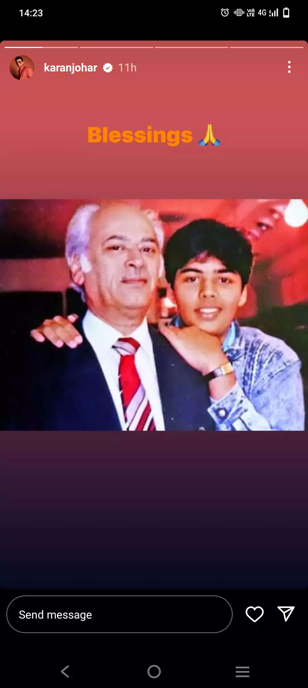 Karan Johar seeks 'blessings' as she shares a picture with father Yash ...