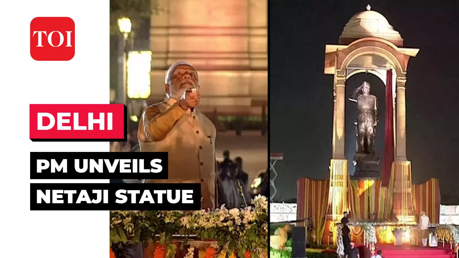 PM Modi unveils 28-feet-tall Netaji statue at India Gate