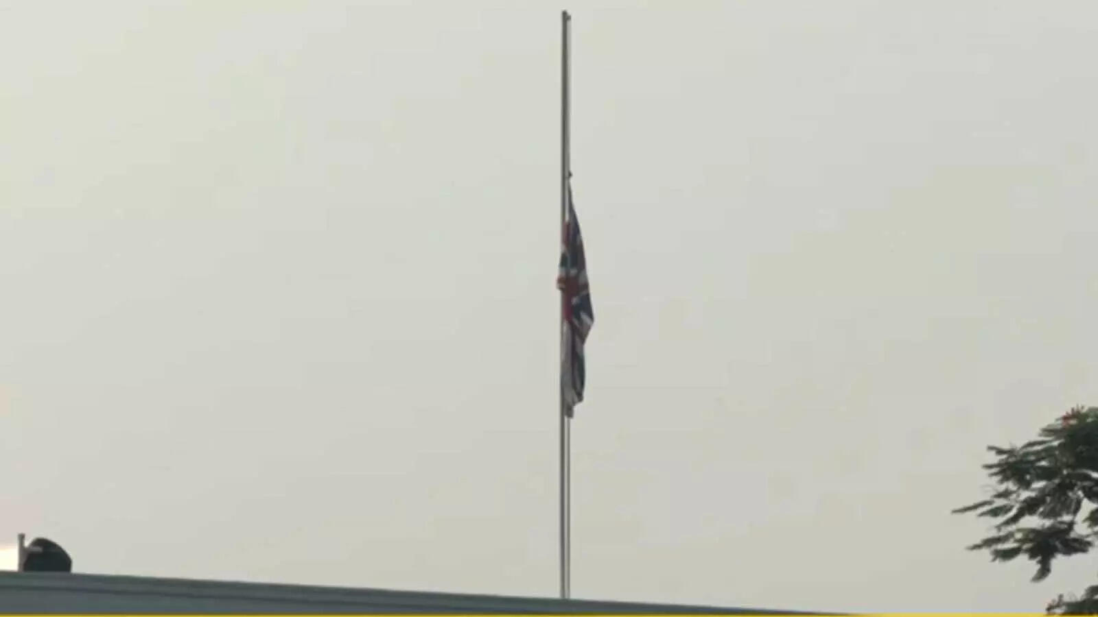 Union Jack Flag flies at half-mast at British High Commission following ...
