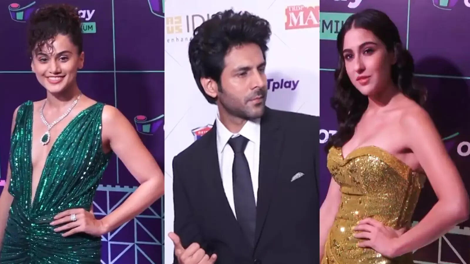 Sara Ali Khan, Kartik Aaryan, Taapsee Pannu, Vidya Balan among others walk the red carpet of an ...