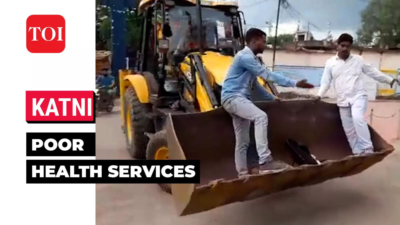 Watch: Accident victim taken to hospital on a JCB