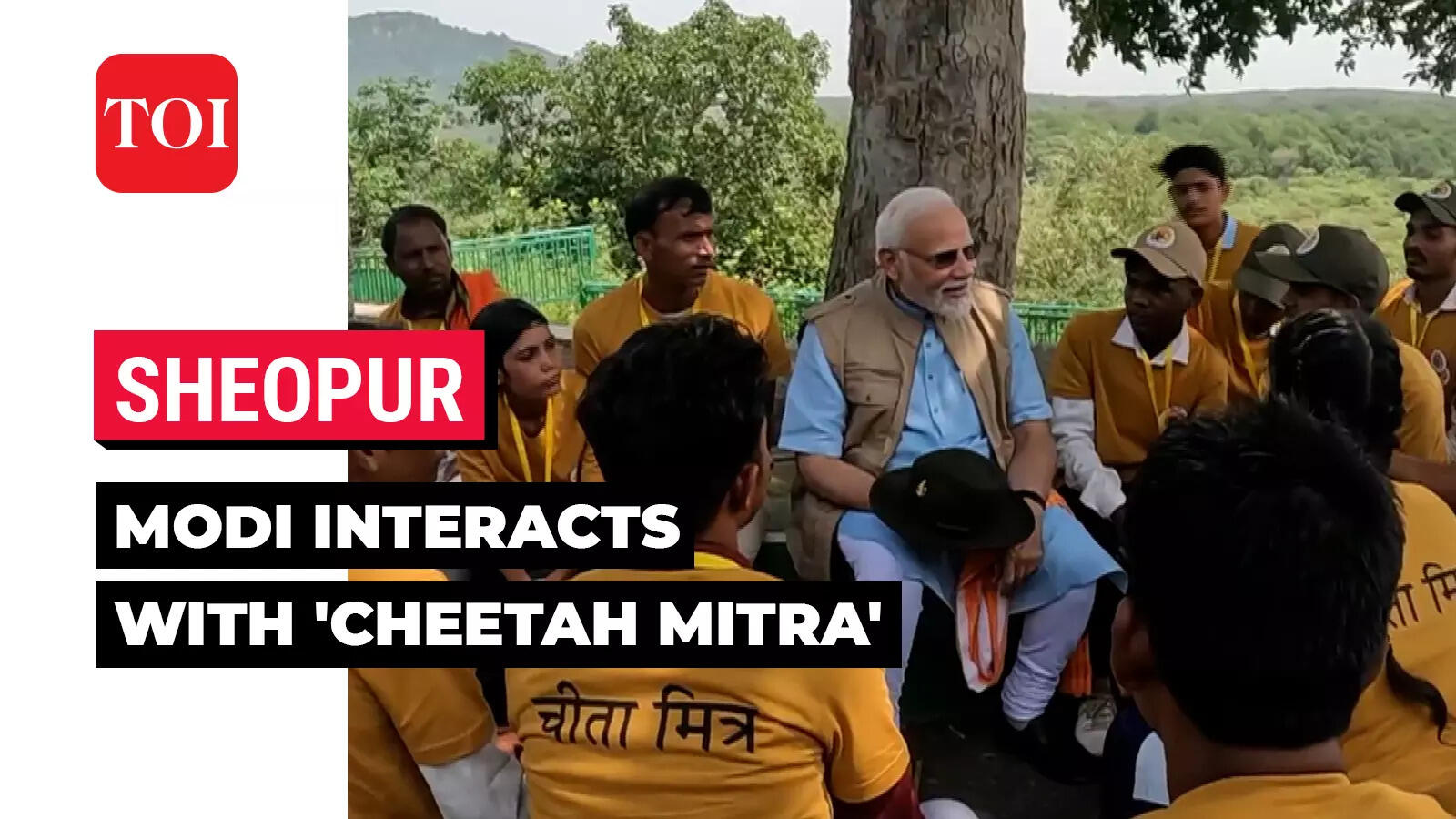 cheetah mitra: Watch: PM Modi interacts with 'Cheetah Mitra' in Madhya ...