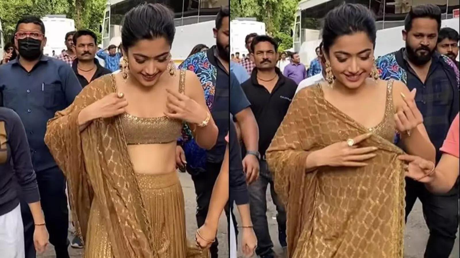Rashmika Mandanna almost suffers an OOPS moment, netizens say ‘Chupao didi’