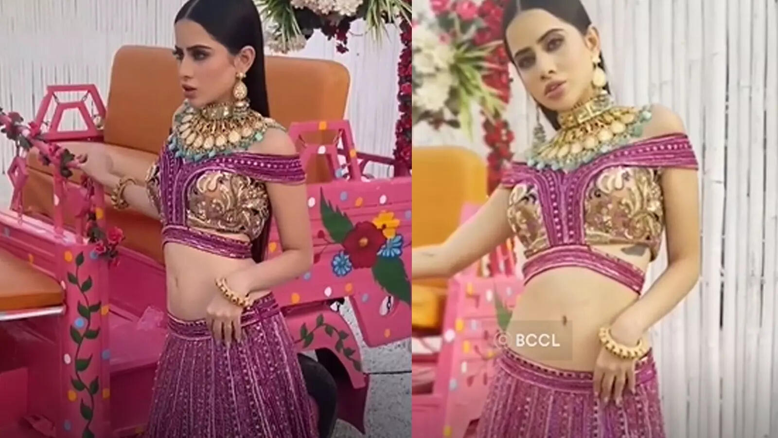 Urfi Javed flaunts her bridal look in a pink-coloured lehenga-choli; netizens say 'Ab lag rahi ...