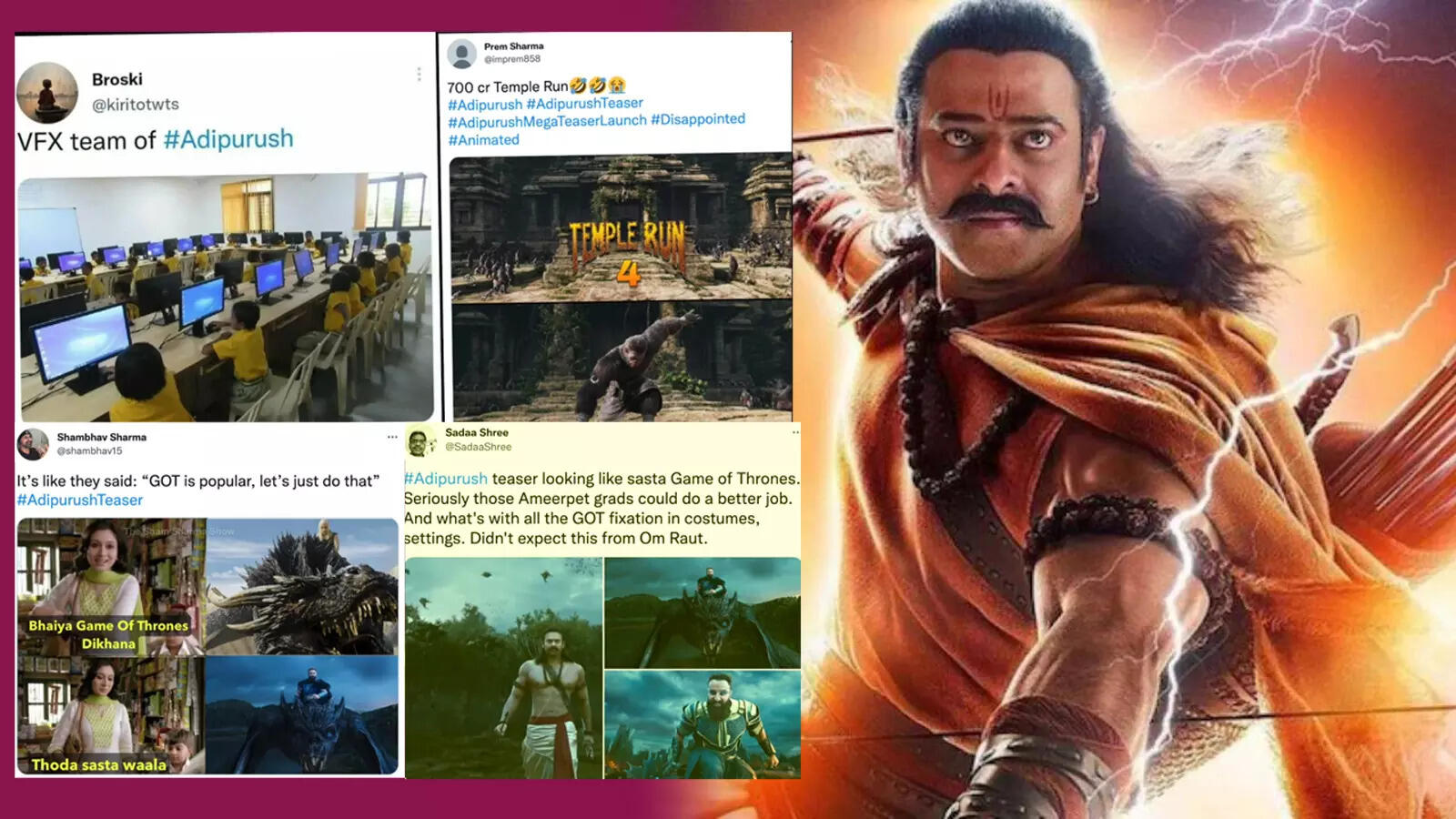 Prabhas, Kriti Sanon and Saif Ali Khan-starrer'Adipurush' teaser sparks ...